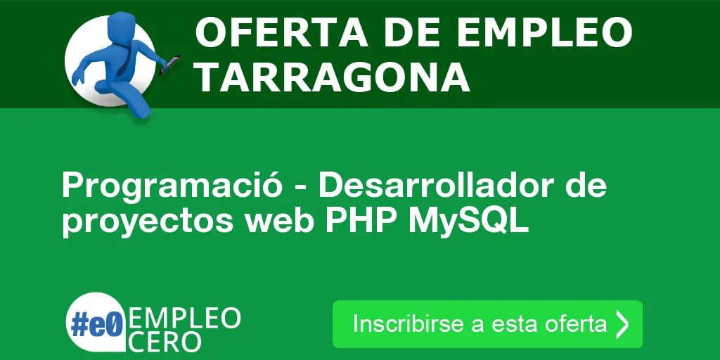 Programació - Desarrollador de proyectos web PHP MySQL - Ofertas de Empleo